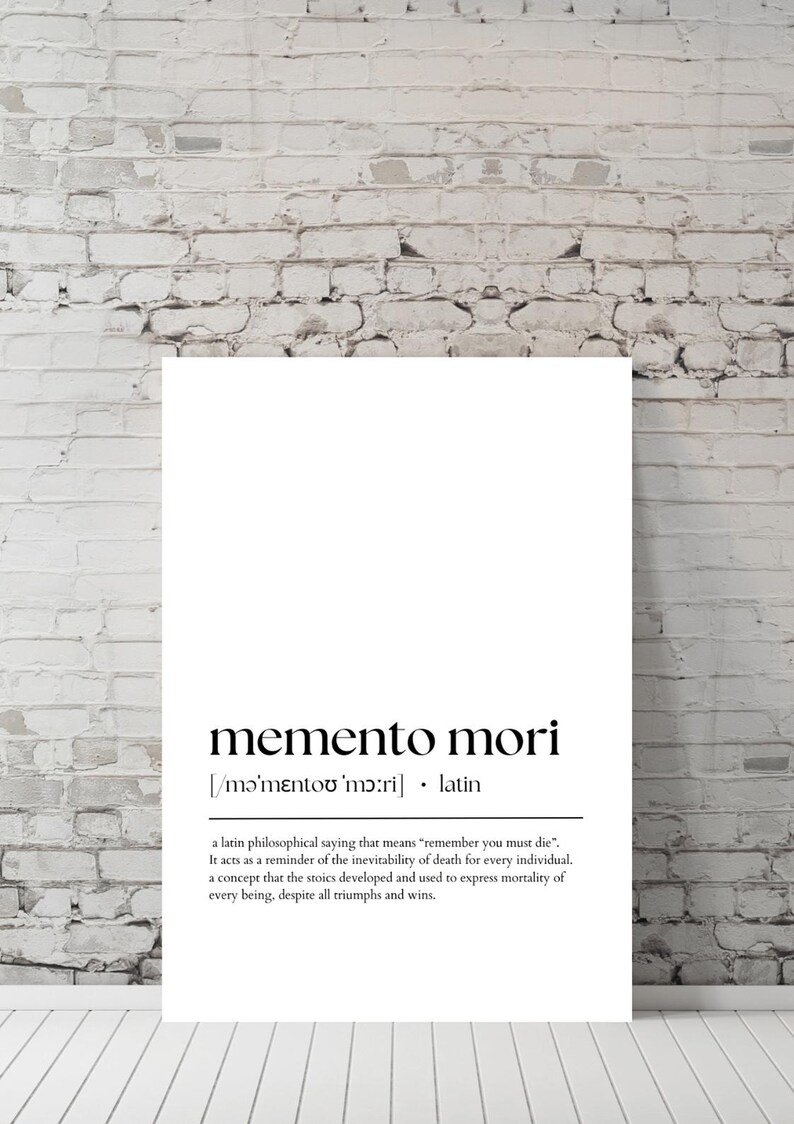 Memento Mori Poster - Stoic Quote | Mindset Wallart | Stoic Philosophy ...