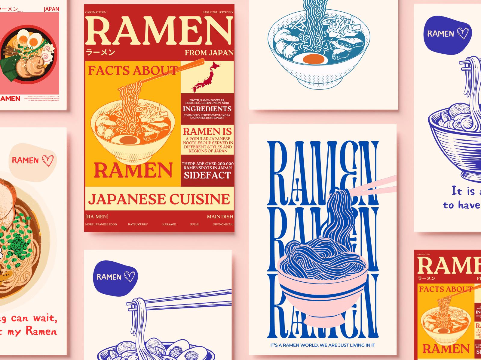 6 Japanese Ramen Posters - All About Ramen | Kitchen Posters | Japanese ...