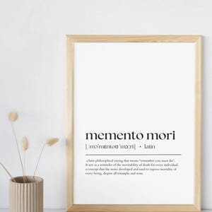 Memento Mori Poster - Stoic Quote | Mindset Wallart | Stoic Philosophy ...