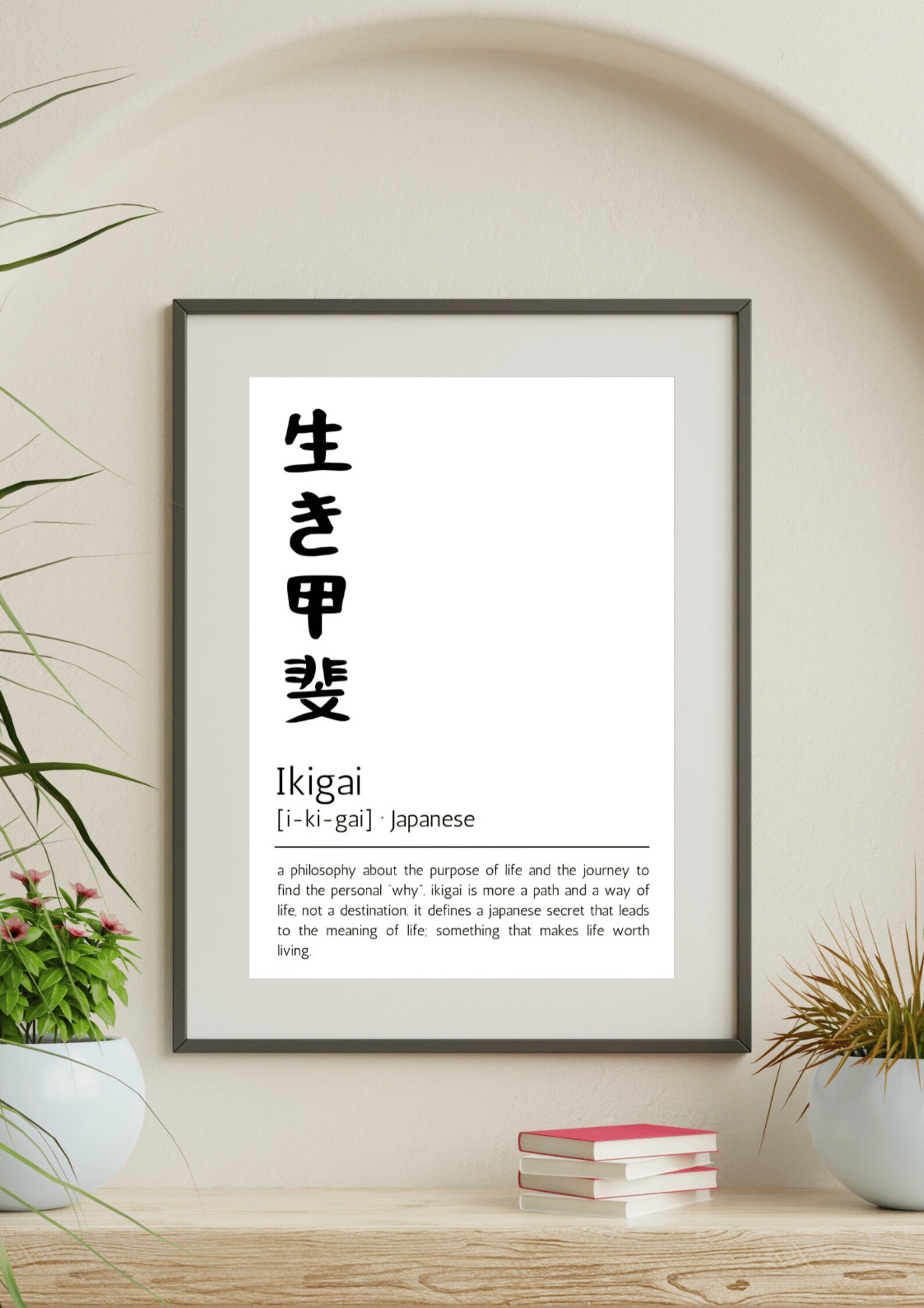 Ikigai Japanese Kanji Wallart | Kanji Posters | Minimalist and ...