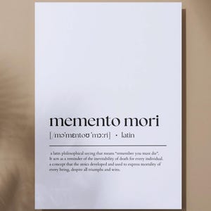 Memento Mori Poster - Stoic Quote | Mindset Wallart | Stoic Philosophy ...