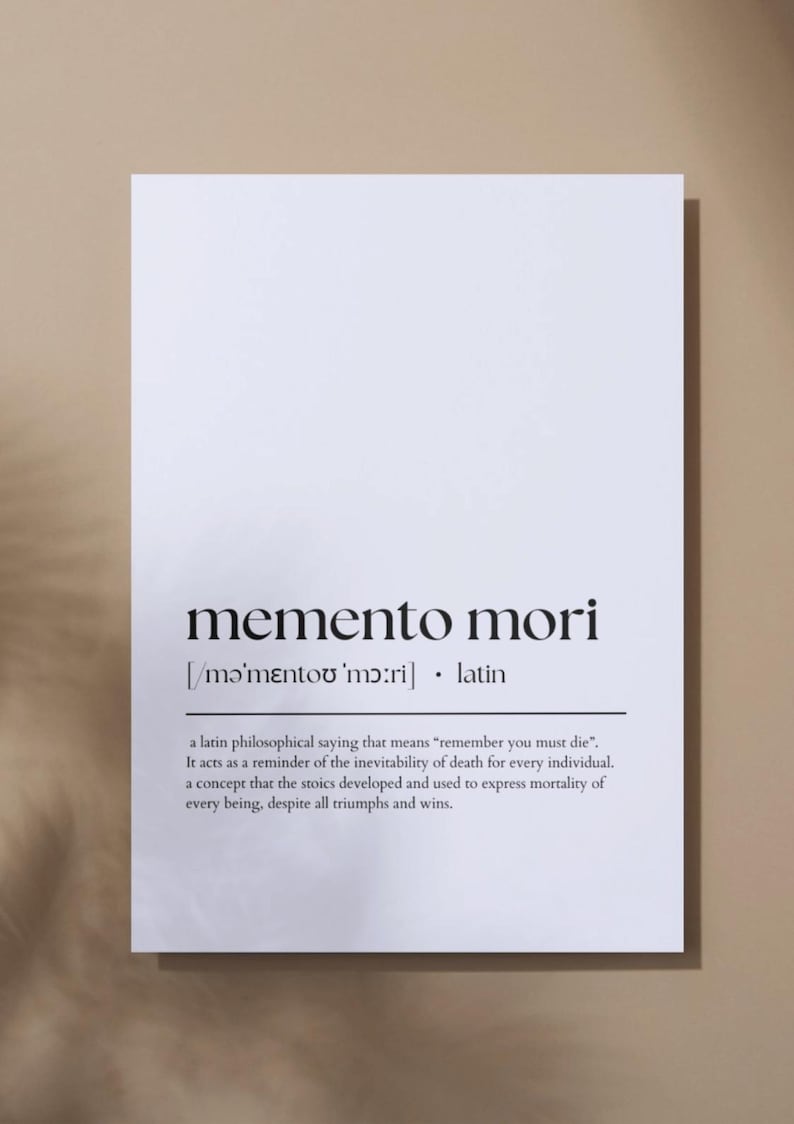 Memento Mori Poster - Stoic Quote | Mindset Wallart | Stoic Philosophy ...
