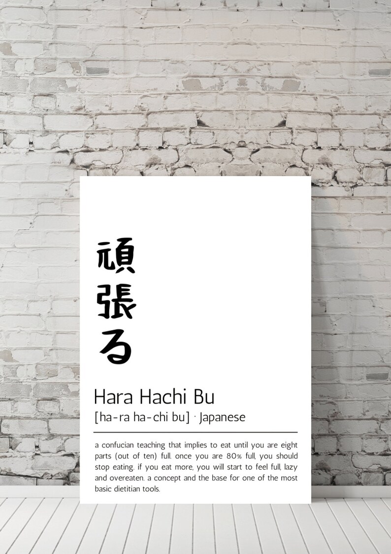 Japanese Kanji Wallart Trio | Kanji Art | Ganbaru, Wabi Sabi, Hara ...