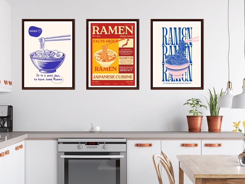 6 Japanese Ramen Posters - All About Ramen | Kitchen Posters | Japanese ...