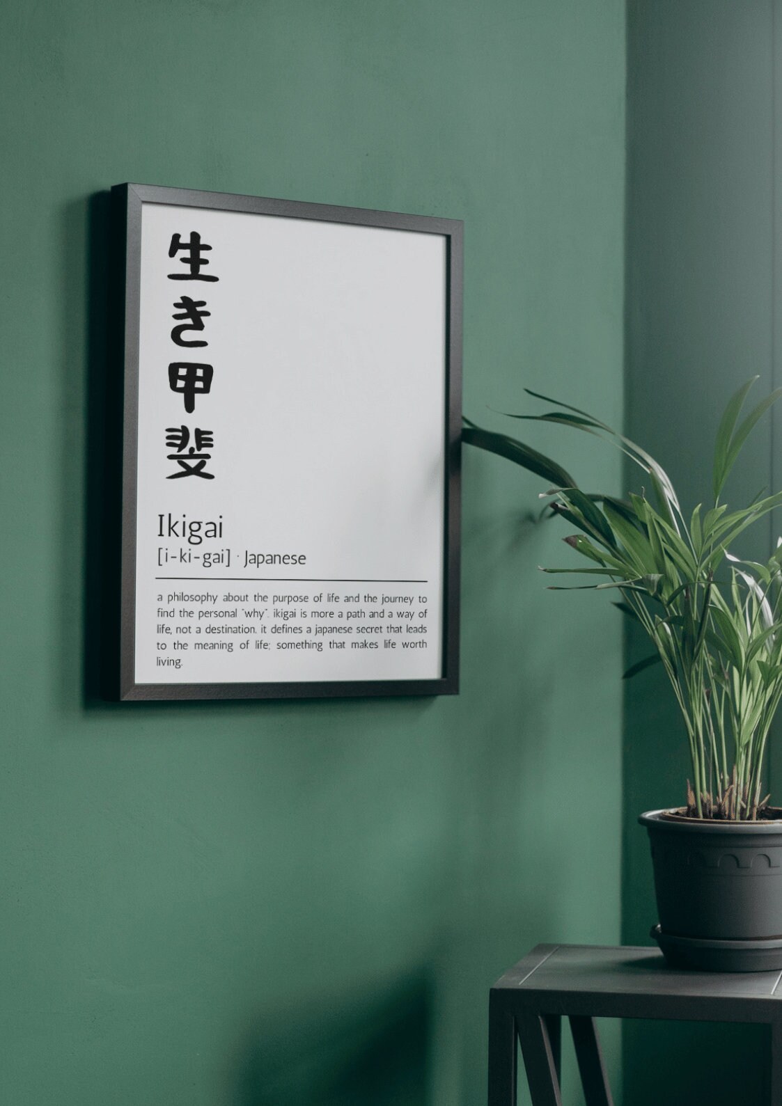 Ikigai Japanese Kanji Wallart | Kanji Posters | Minimalist and ...