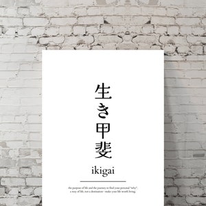 Ikigai Wallart With Frame - Japanese Meaning | Purpose of Life Poster ...