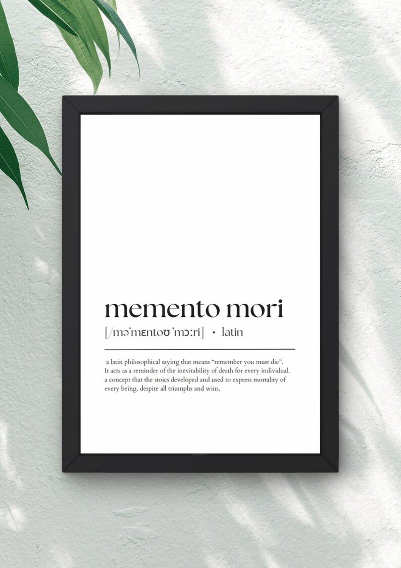 Memento Mori Poster - Stoic Quote | Mindset Wallart | Stoic Philosophy ...