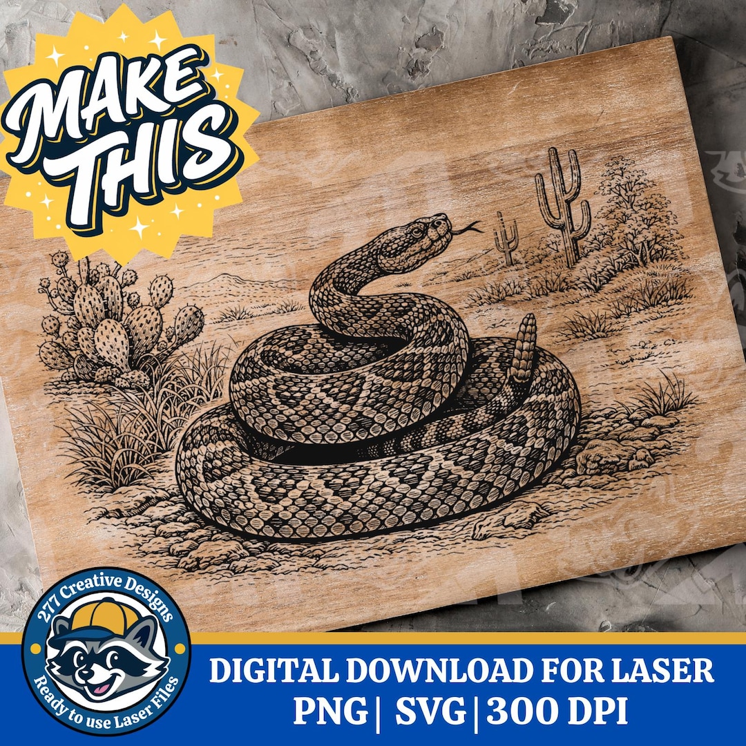 Rattlesnake Diy Laser Engraving Design DIY Laser PNG SVG Cut File for ...