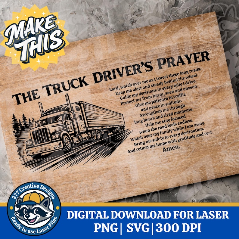 The Truck Driver's Prayer SVG PNG Laser Cut File, Lord's Prayer ...