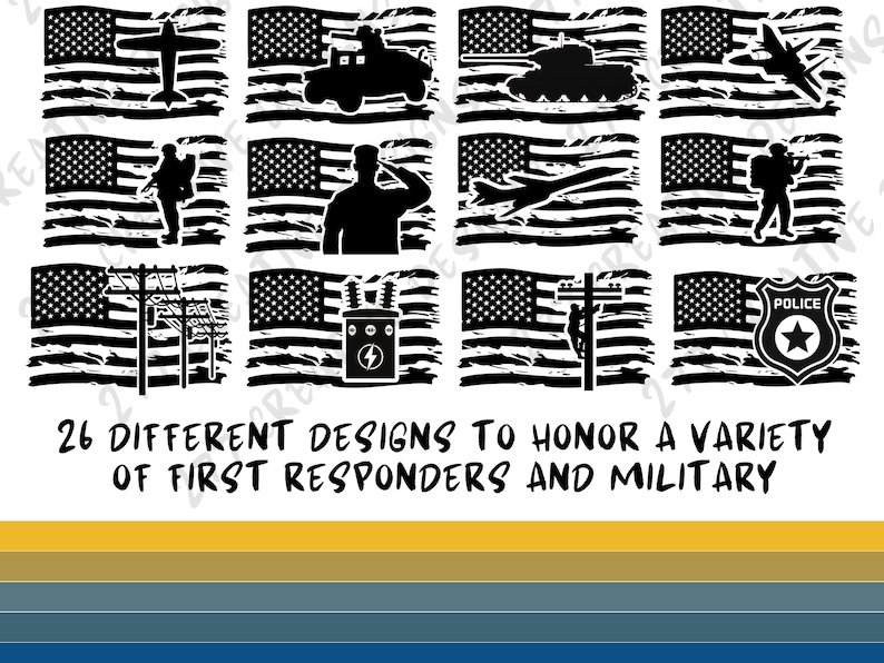 First Responder SVG Bundle: American Flag Design, Fire, Police, EMS ...