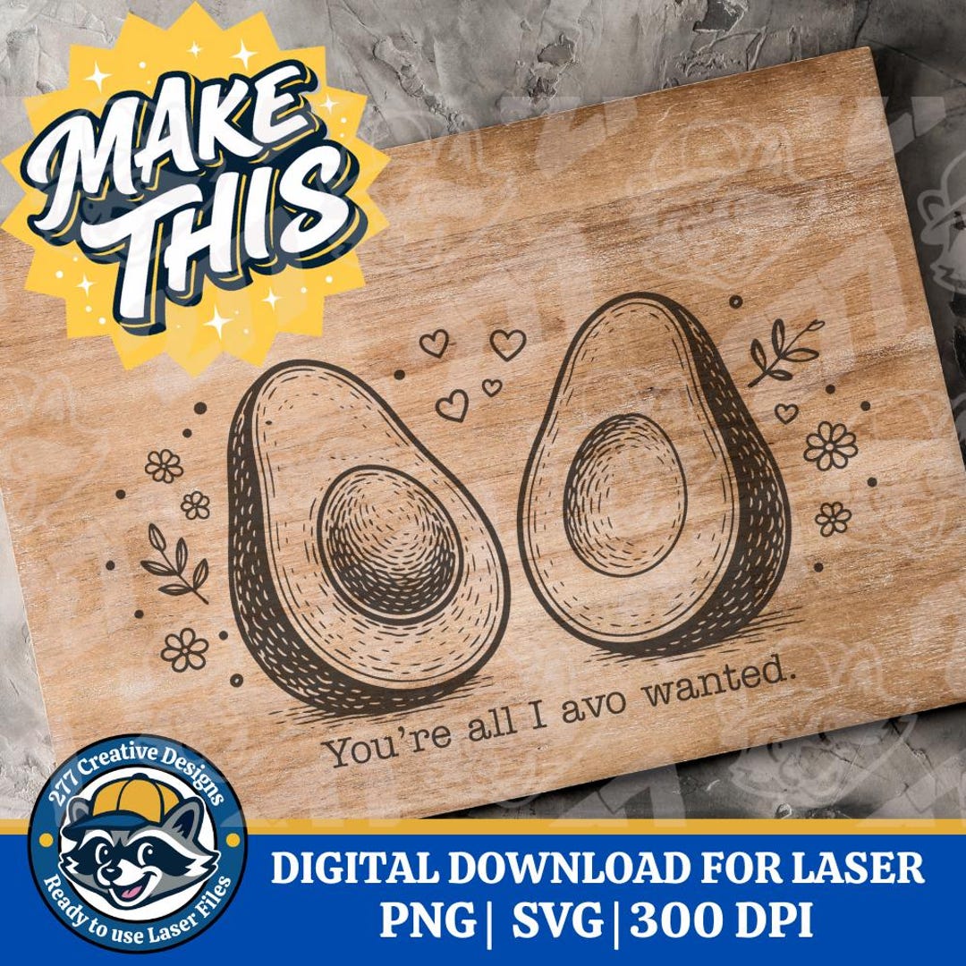 Avocado Couple's Themed Diy Laser Engraving Design DIY Laser PNG SVG ...