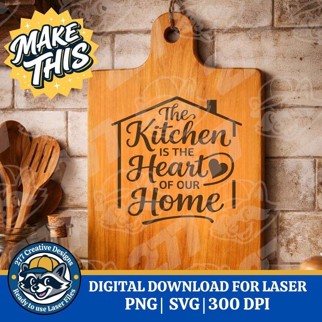 Kitchen Decor Cutting Board File SVG PNG File for Laser Engraving ...