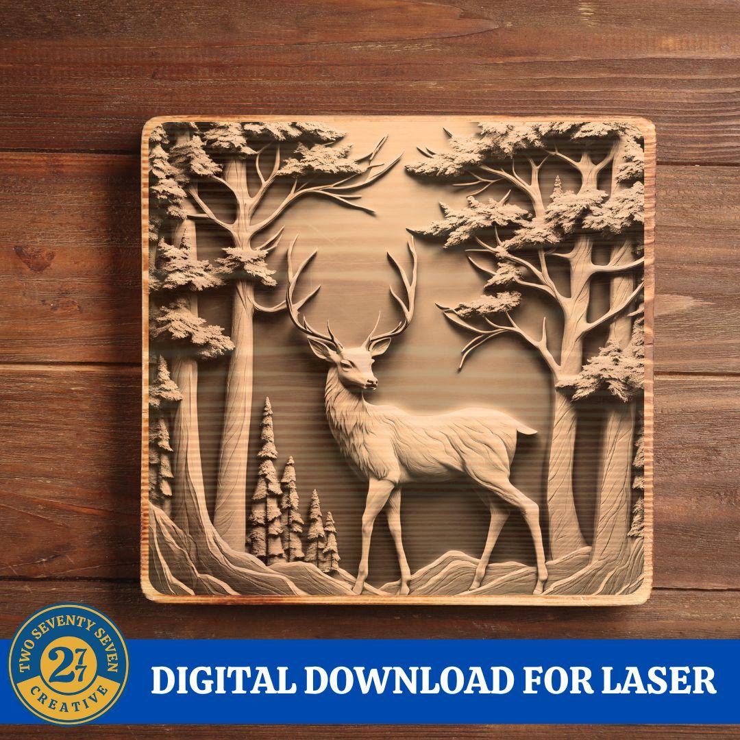 Deer 3D Illusion Laser Engraving File: Wildlife Art (digital Download ...