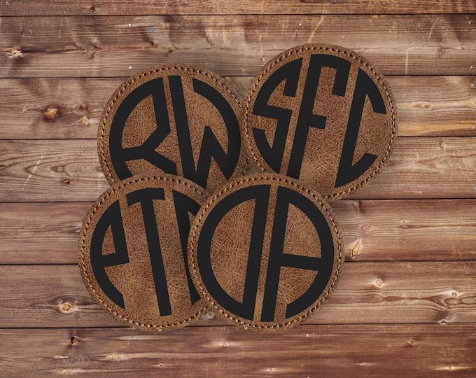 Personalized Leather Patch | Custom W/ Logo, Text Initials |rectangle ...