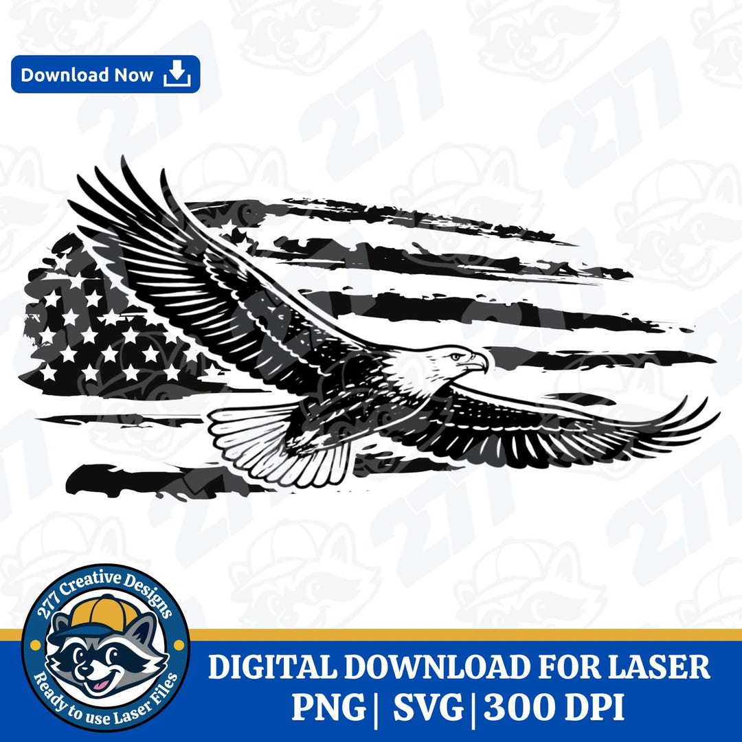 Eagle and American Flag, Laser Engraving Cut File (SVG, PNG Digital Download) - Etsy