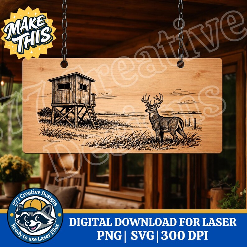 Deer Blind Themed Diy Laser Engraving Design DIY Laser PNG SVG Cut File ...