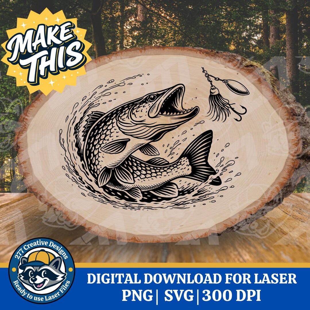 Gar Fish Fishing Themed Diy Laser Engraving Design DIY Laser PNG SVG ...