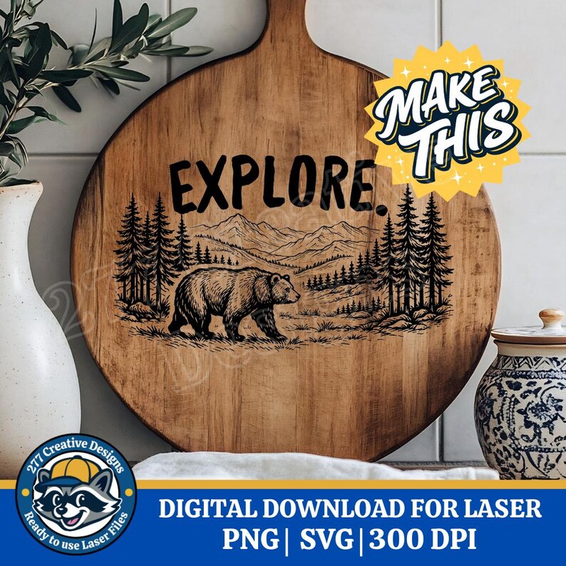 Explore Bear in a Forest Laser Engraving Design Cut File SVG PNG ...