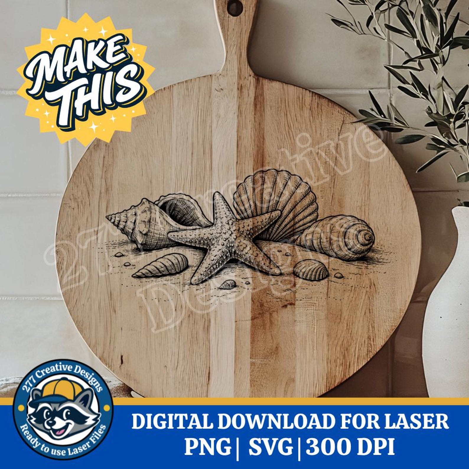 Seashells and Starfish Themed Diy Laser Engraving Design DIY Laser PNG ...