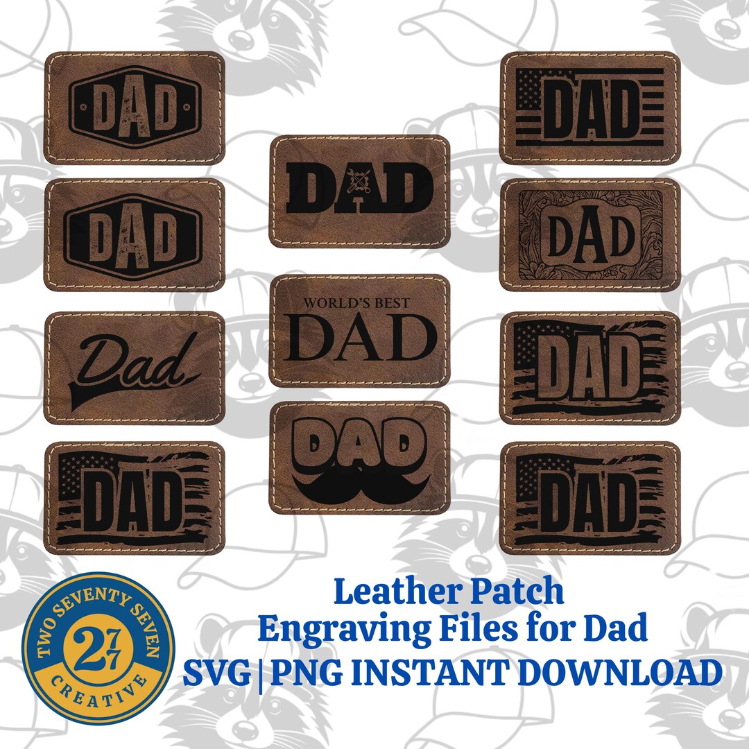 Dad Leather Hat Patch Laser Cut Files: Father's Day SVG PNG (digital ...