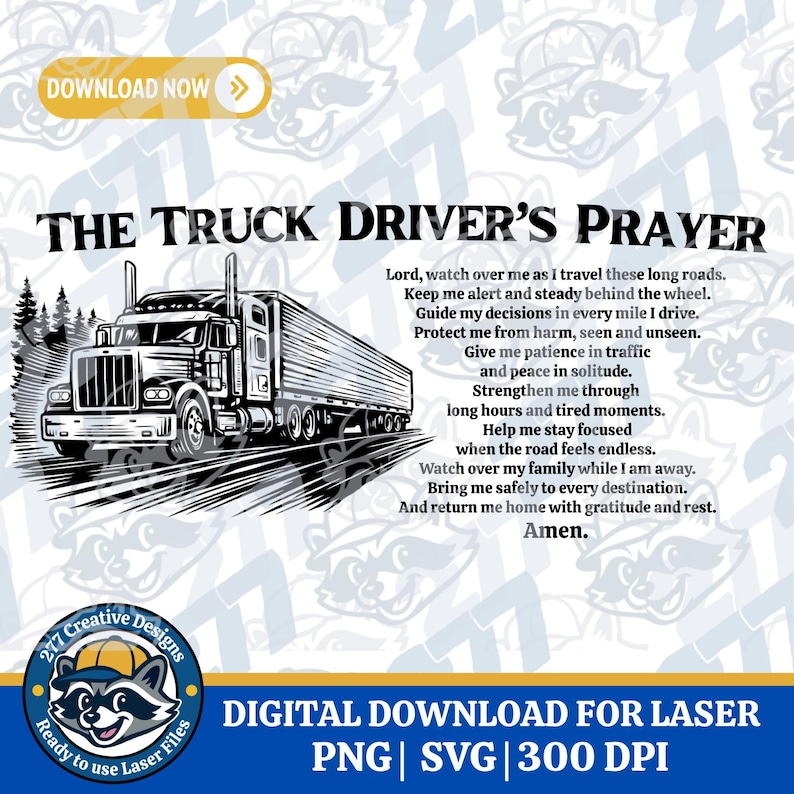 The Truck Driver's Prayer SVG PNG Laser Cut File, Lord's Prayer ...