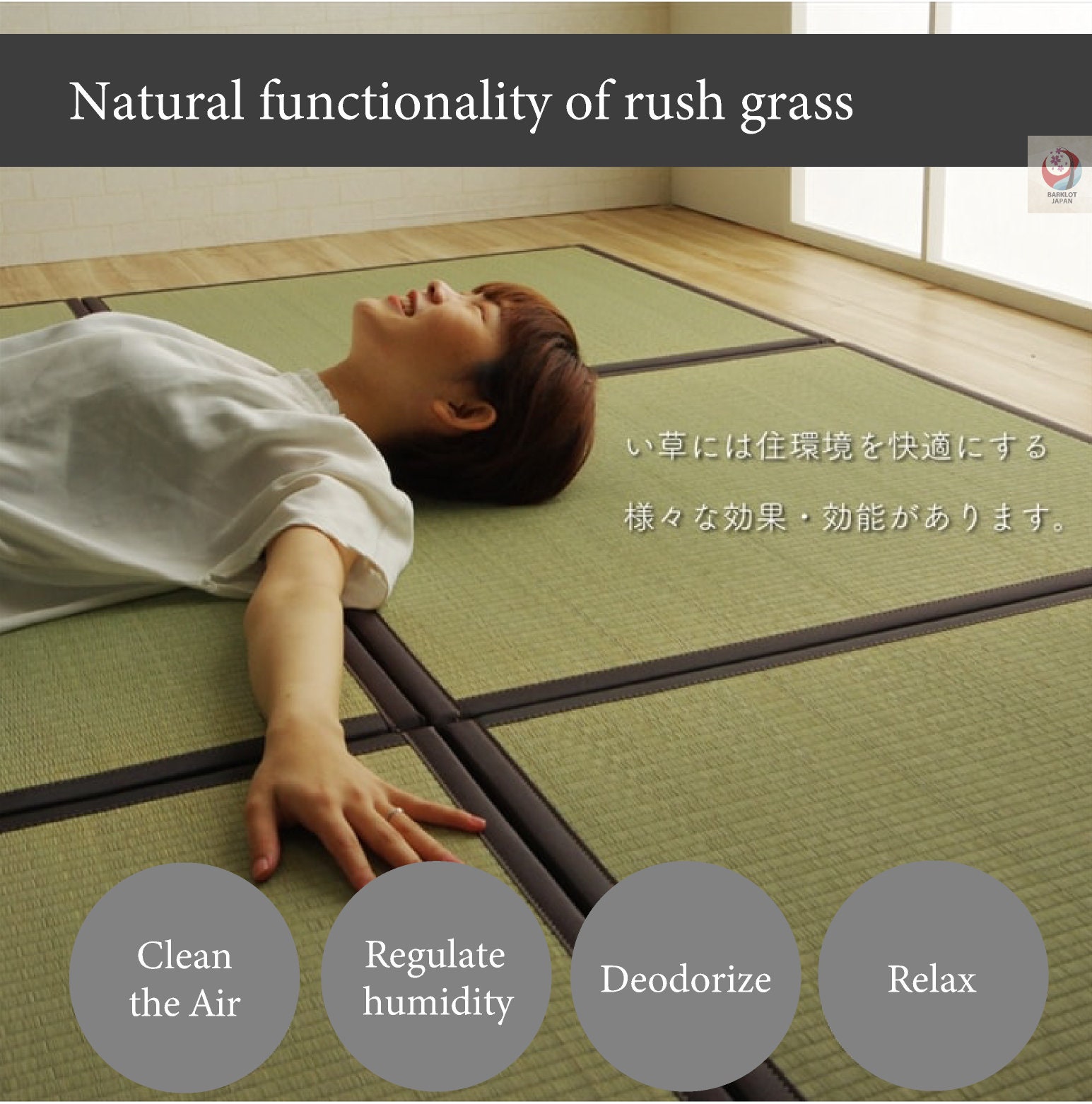 Unit Tatami Mat Japanese Rush Grass, Fluffy Area Rug Goza Igusa ...