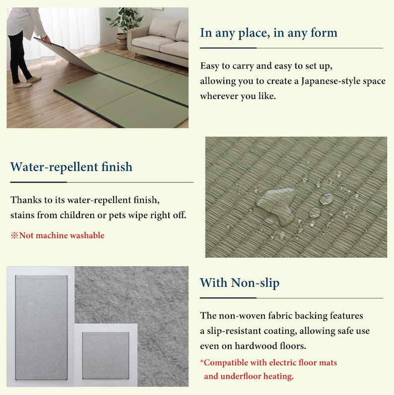 Unit Tatami Mat Japanese Rush Grass, Fluffy Area Rug Goza Igusa ...