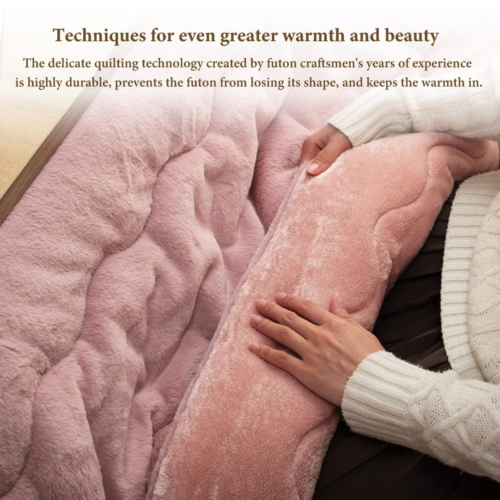 Kotatsu Futon Japanese Comforter Fluffy Pink Cotton Flannel Blanket ...