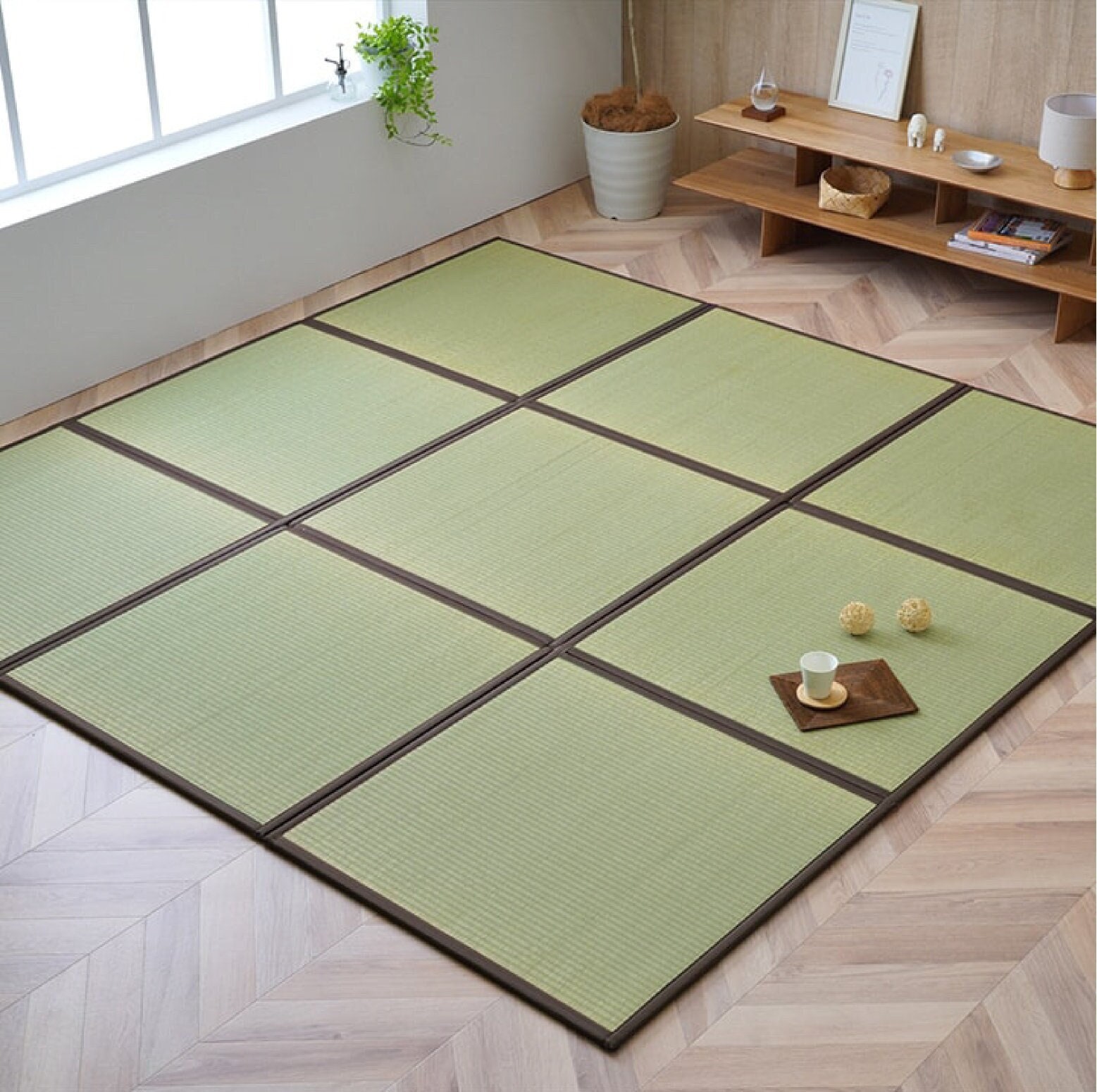 Unit Tatami Mat Japanese Rush Grass, Fluffy Area Rug Goza Igusa ...