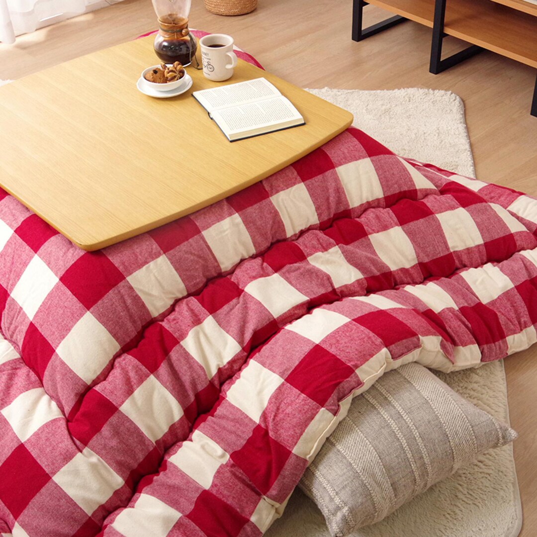 Kotatsu Futon Japanese Comforter Fluffy Red Premium Cotton Flannel ...