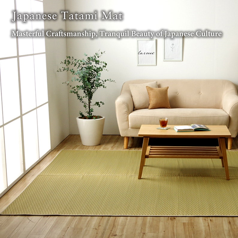 Tatami Mat Japanese Rush Grass, Reversible Non-slip Area Rug Goza Igusa ...