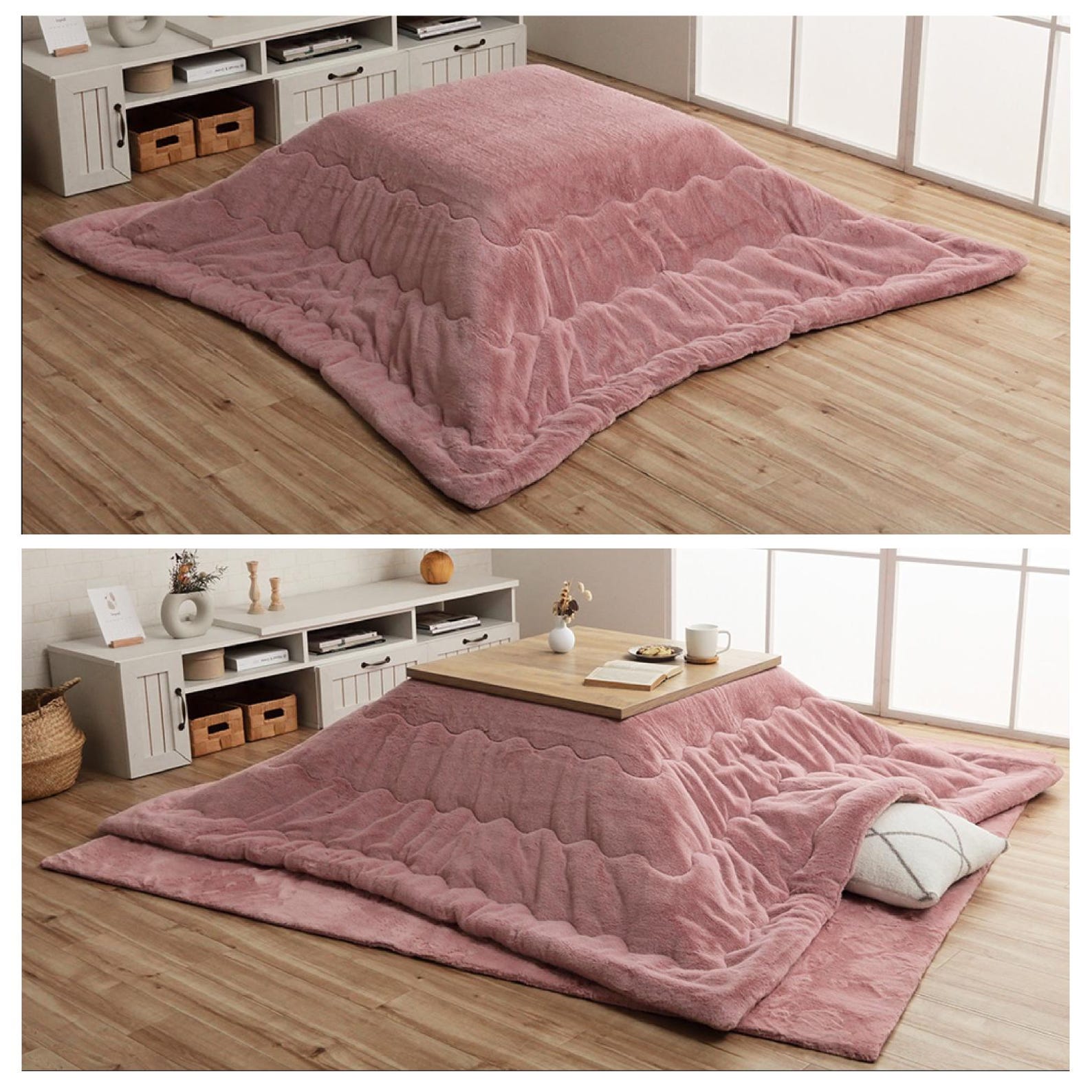 Kotatsu Futon Japanese Comforter Fluffy Pink Cotton Flannel Blanket ...