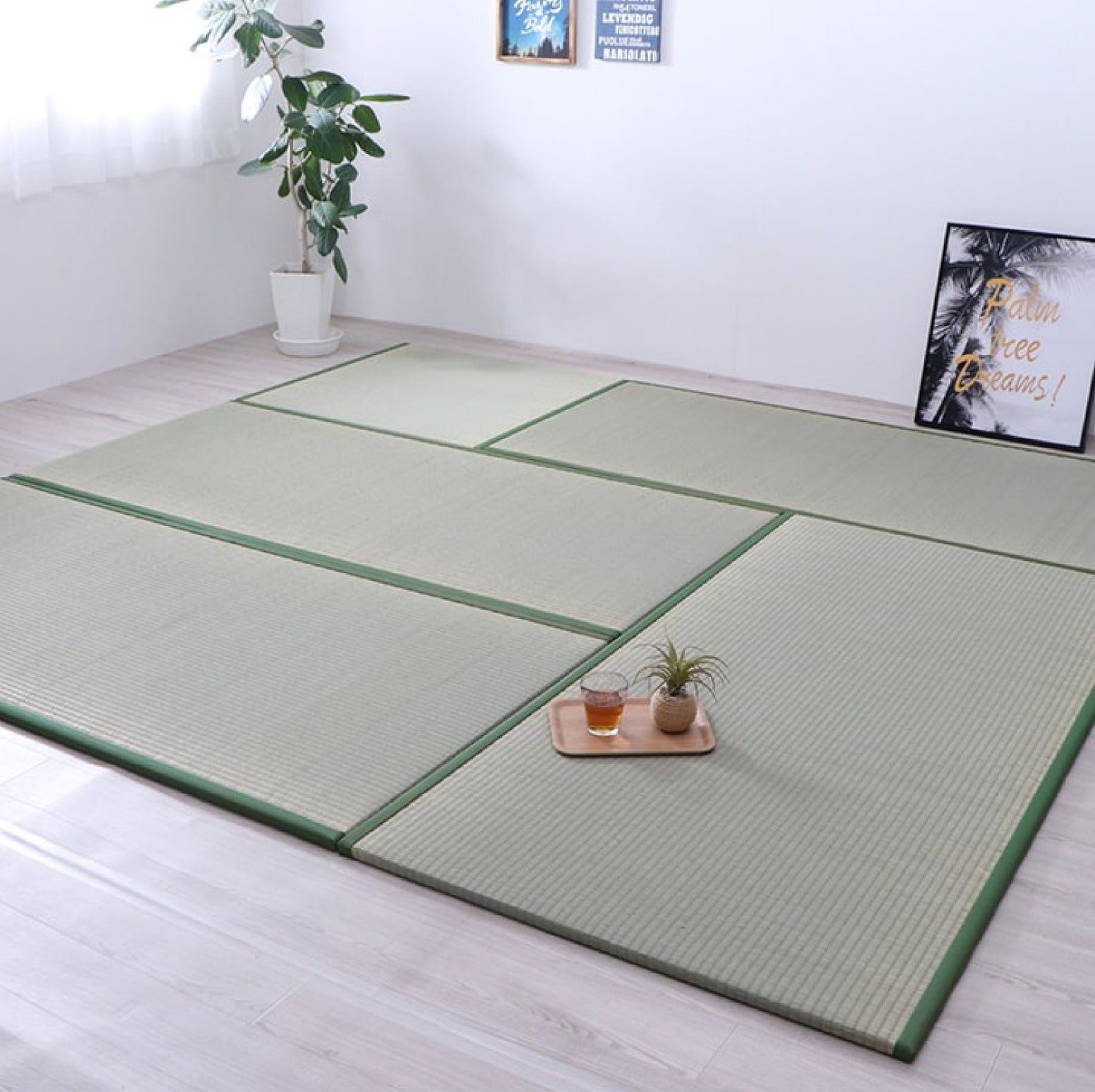 Unit Tatami Mat Japanese Rush Grass, Fluffy Area Rug Goza Igusa ...
