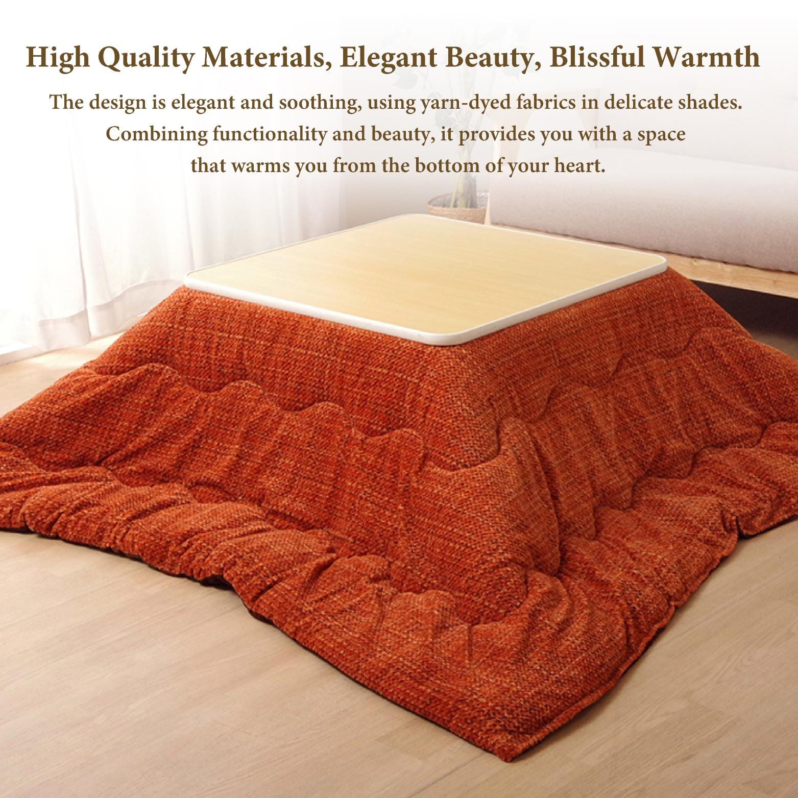 Kotatsu Futon Washable Japanese Comforter Fluffy Orange Cotton Flannel ...
