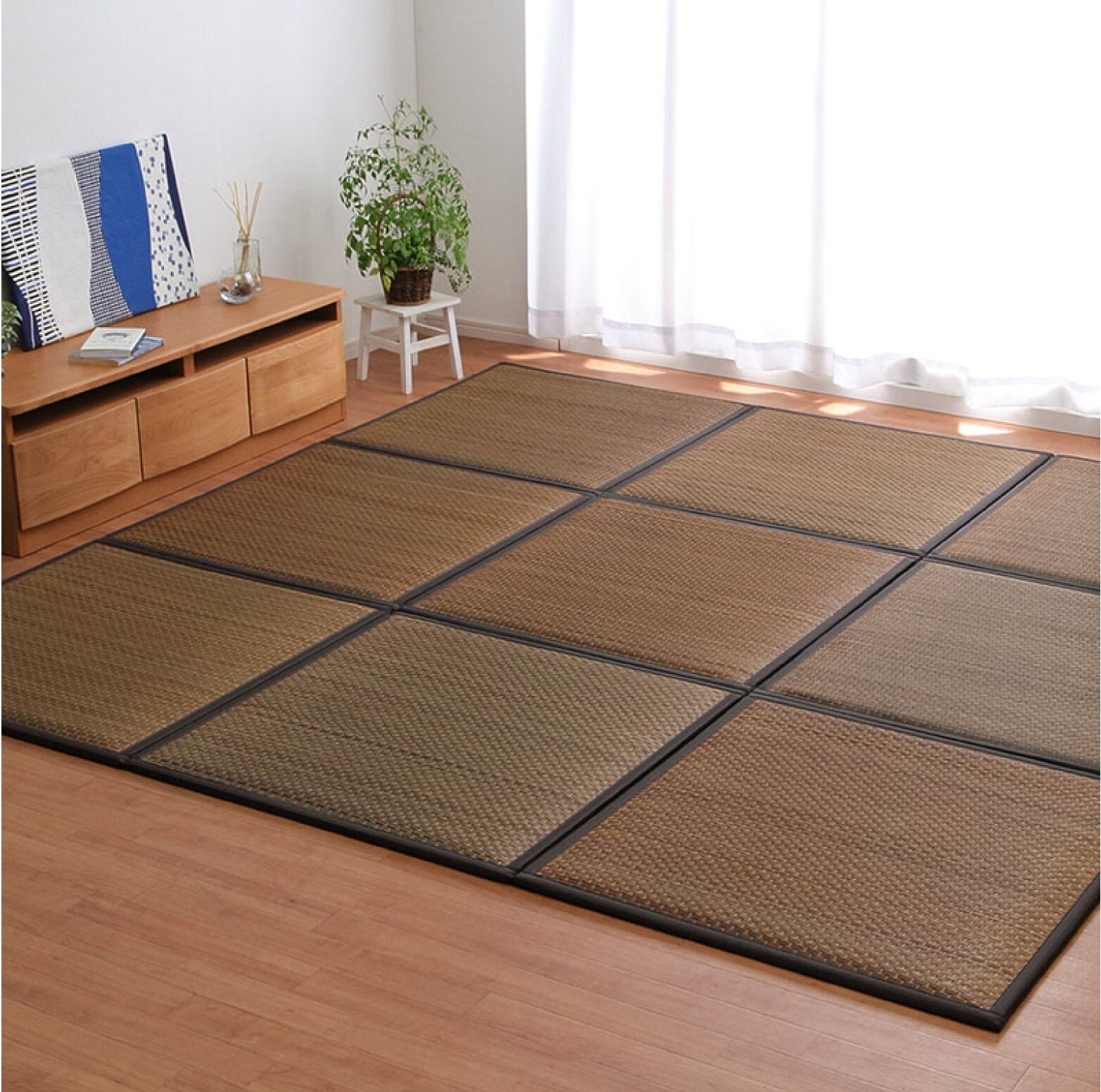 Unit Tatami Mat Japanese Rush Grass, Fluffy Area Rug Goza Igusa ...