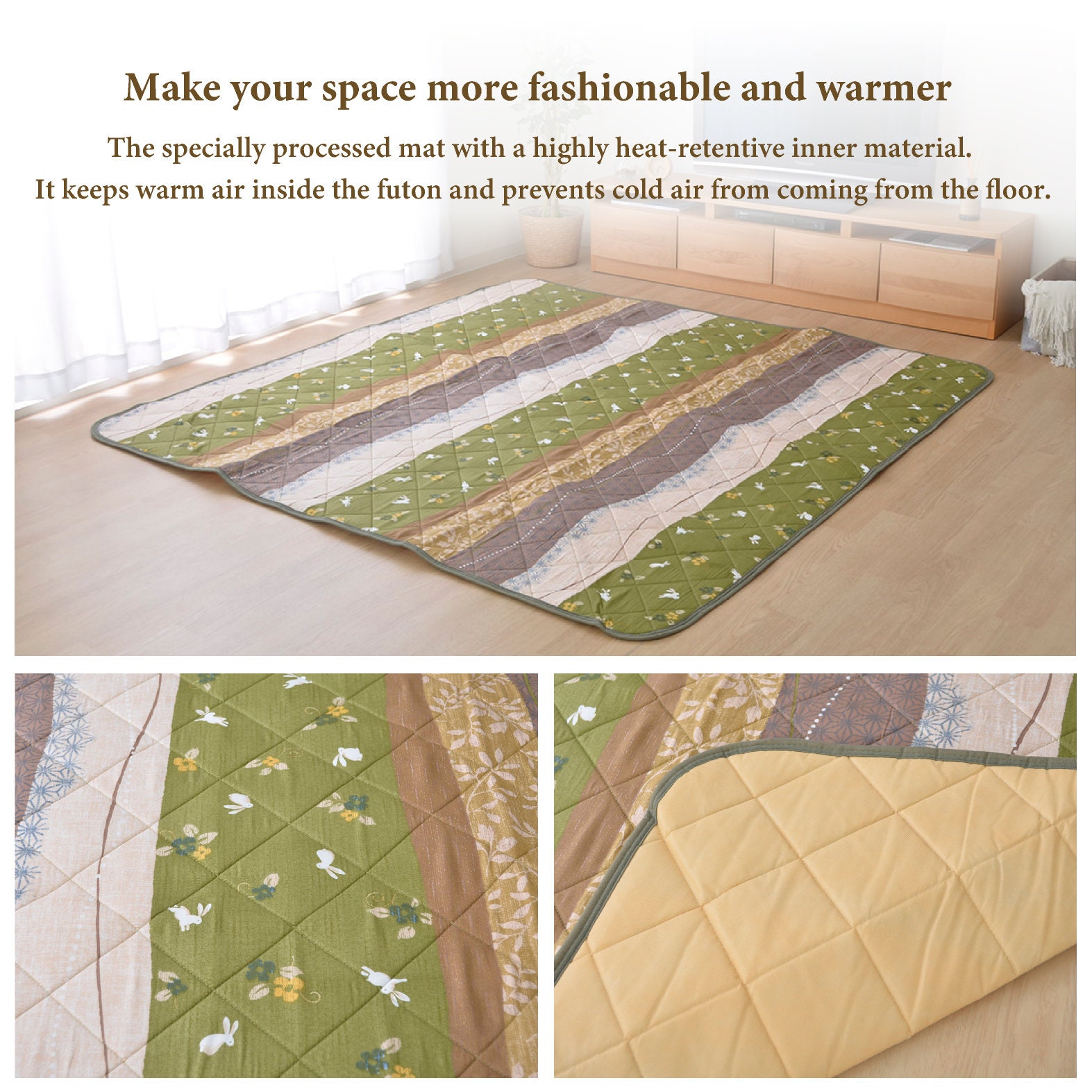 Kotatsu Futon & Mat Set Fluffy Premium Cotton Blanket Table Square ...