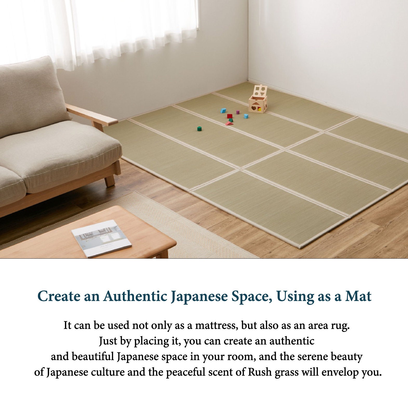 Tatami Mat 100% Japanese Rush Grass, 100200cm Foldable Nap Mat Beige ...