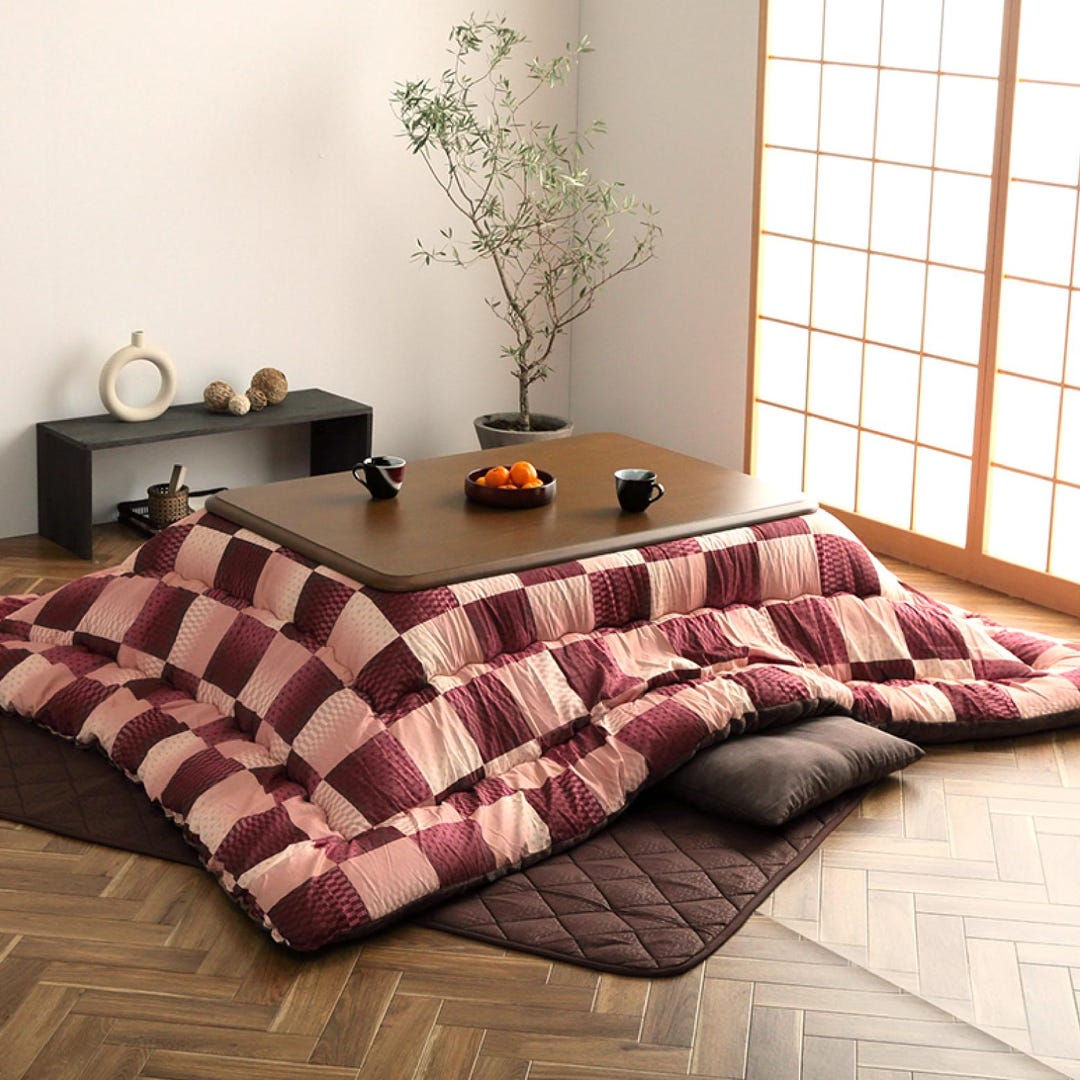 Kotatsu Futon Japanese Comforter Fluffy Orange Premium Cotton Flannel ...
