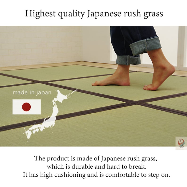 Unit Tatami Mat Japanese Rush Grass, Fluffy Area Rug Goza Igusa ...