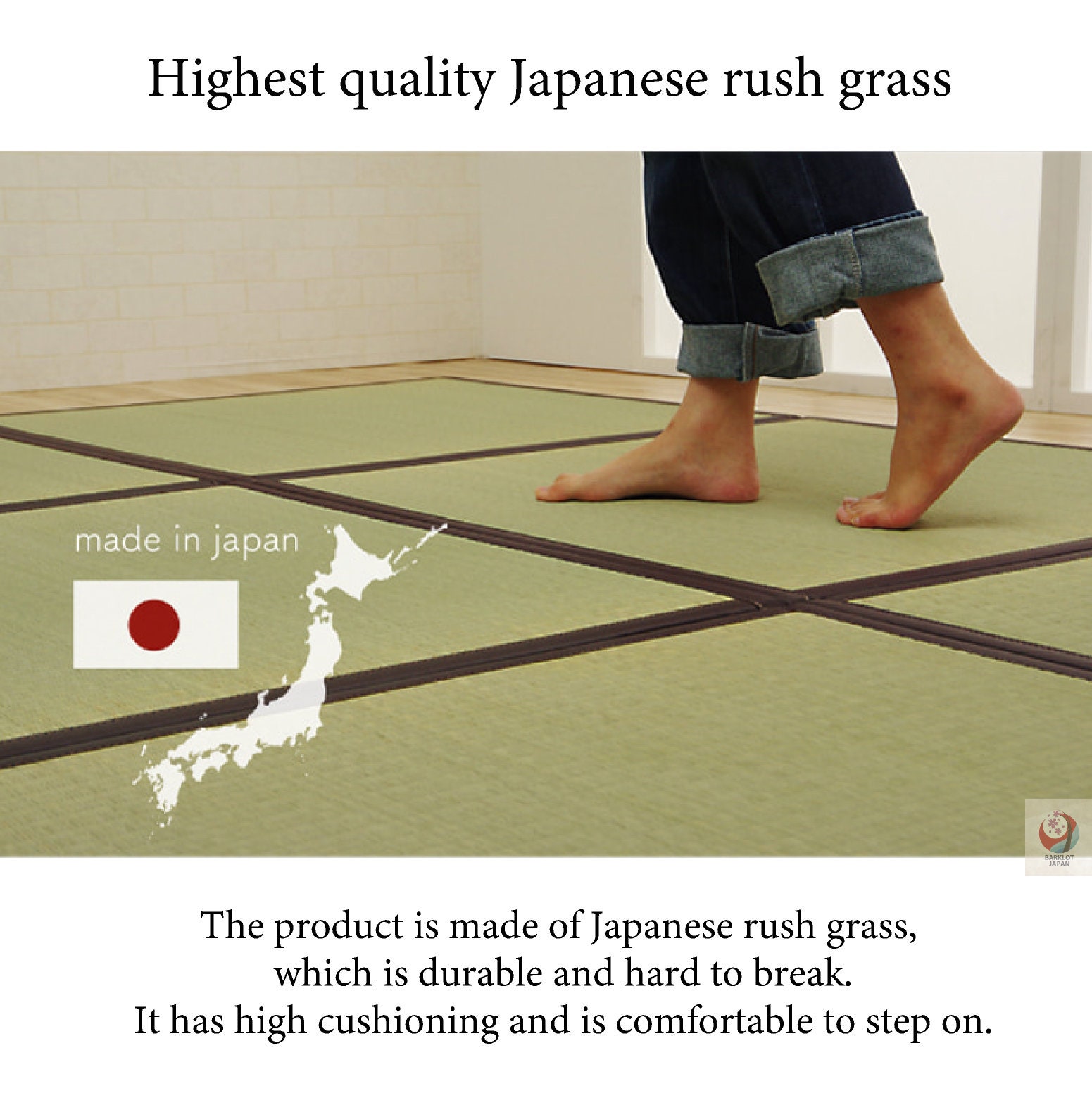 Unit Tatami Mat Japanese Rush Grass, Fluffy Area Rug Goza Igusa ...