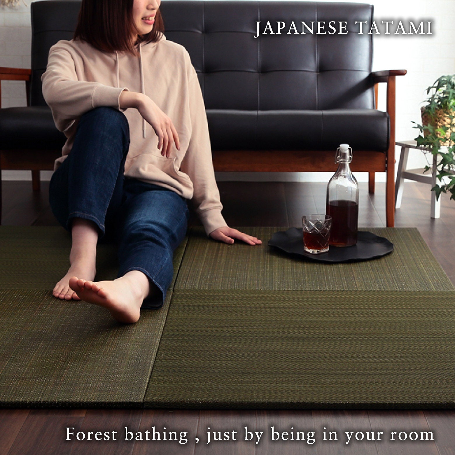 Unit Tatami Mat Japanese Rush Grass, Fluffy Area Rug Goza Igusa ...