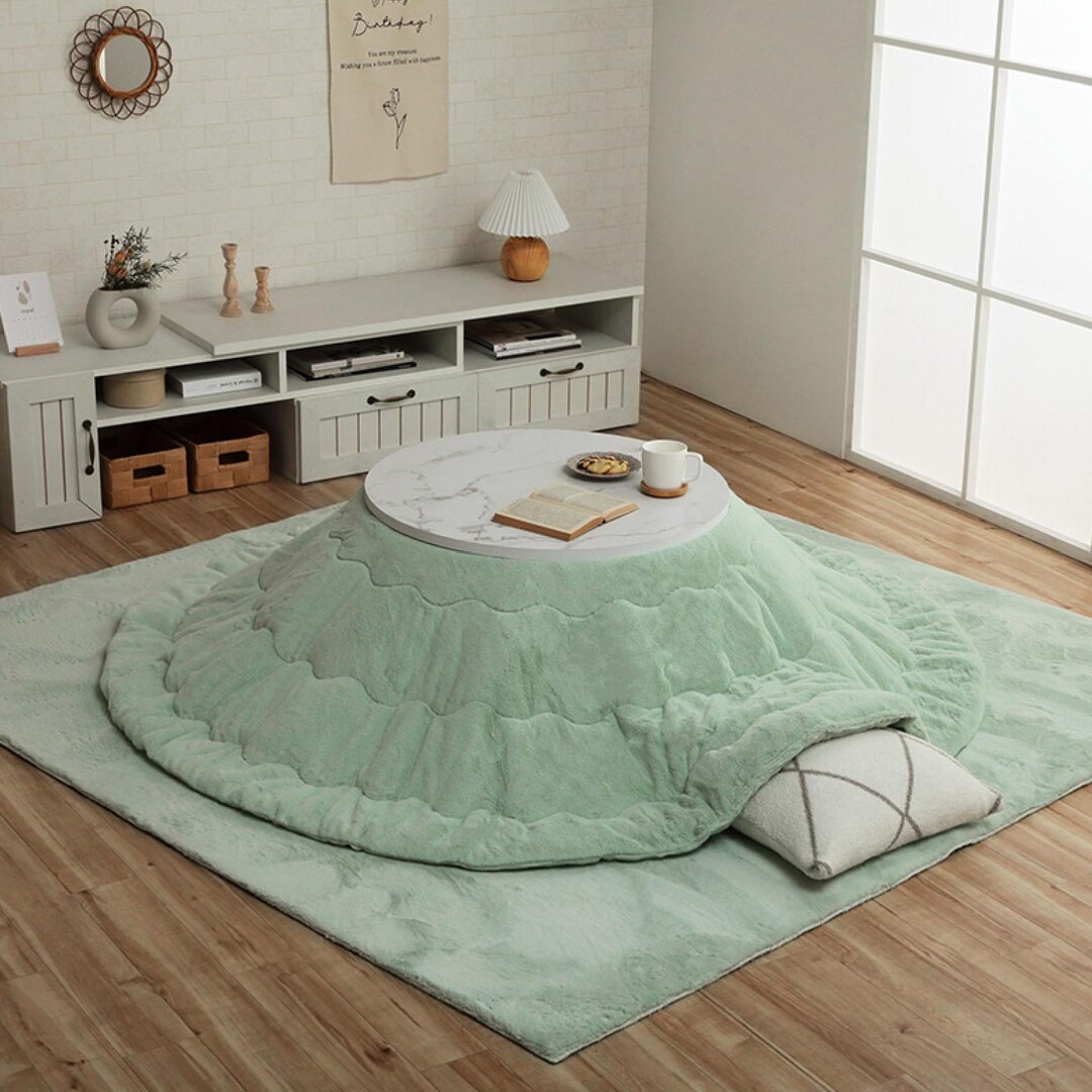 Kotatsu Futon Japanese Comforter Fluffy Beige Cotton Flannel Blanket ...