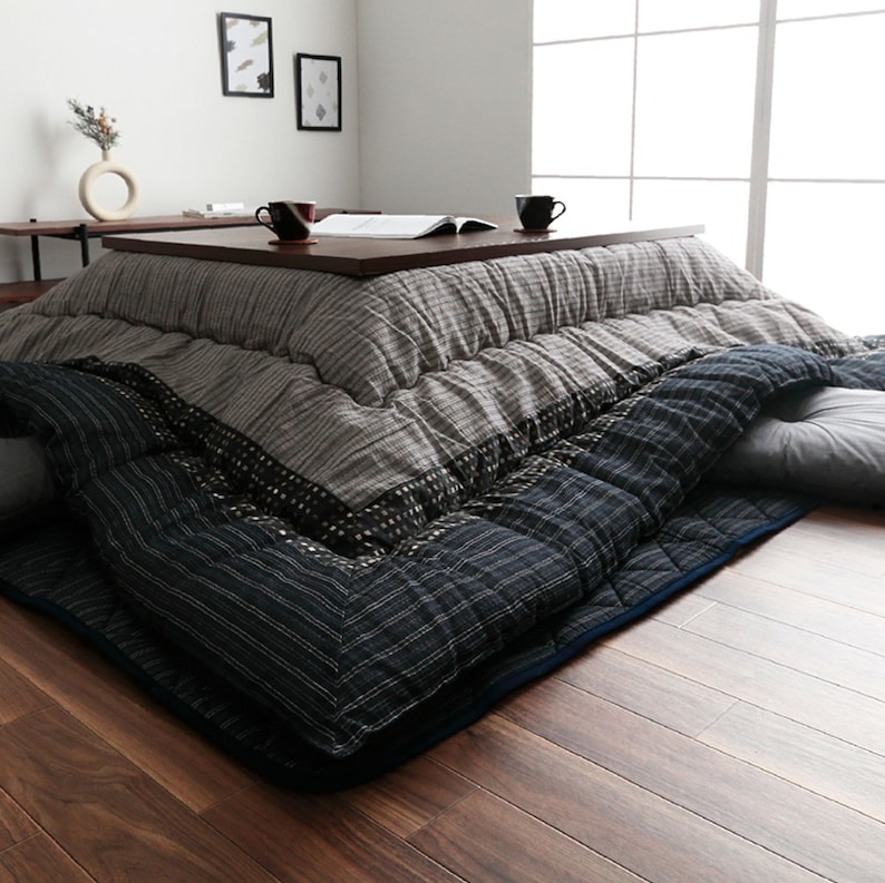 Kotatsu Futon & Mat Set Fluffy Premium Cotton Blanket Table Square ...