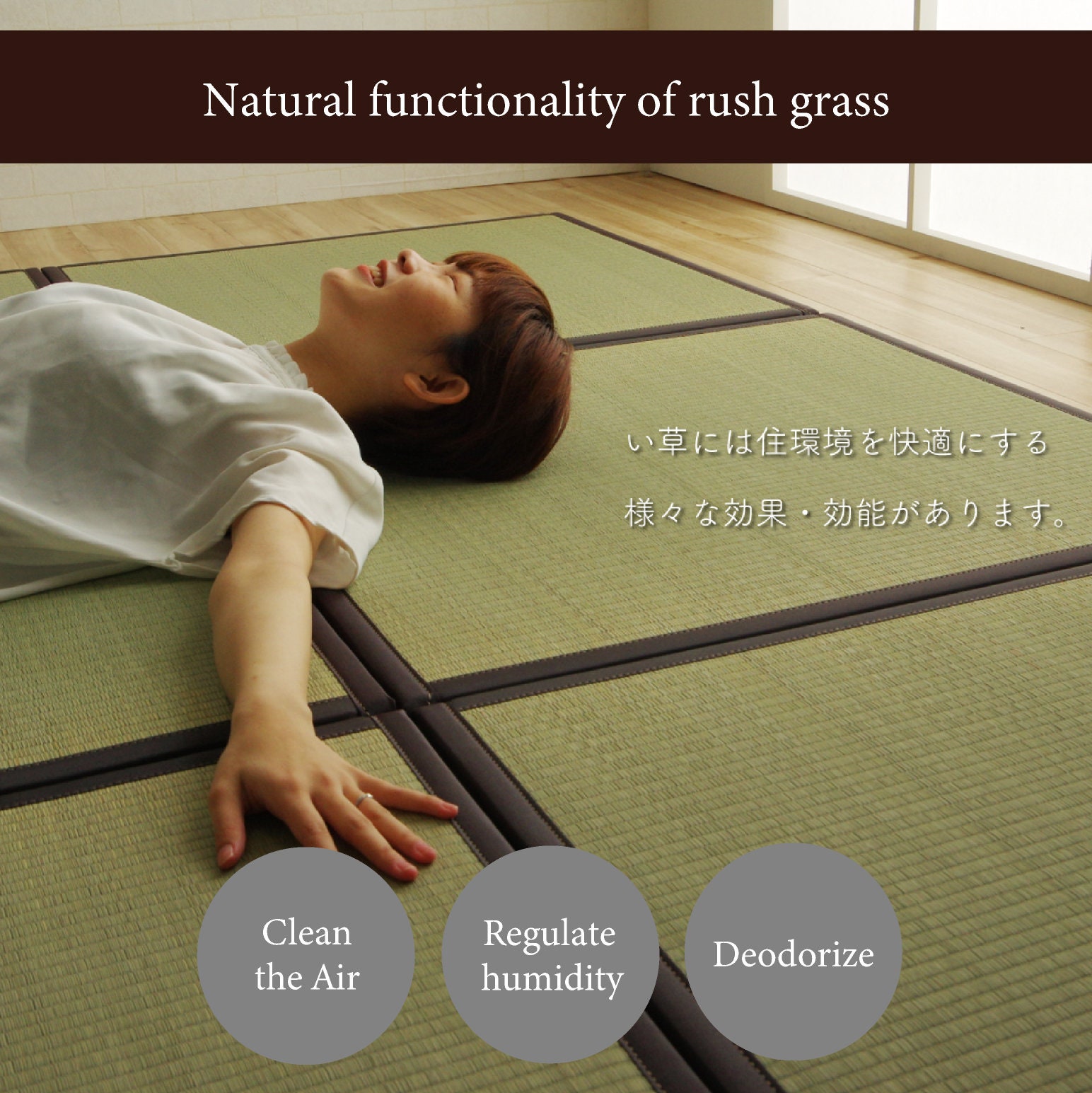 Unit Tatami Mat Japanese Rush Grass, Fluffy Area Rug Goza Igusa, Traditional Carpet Non-slip ...