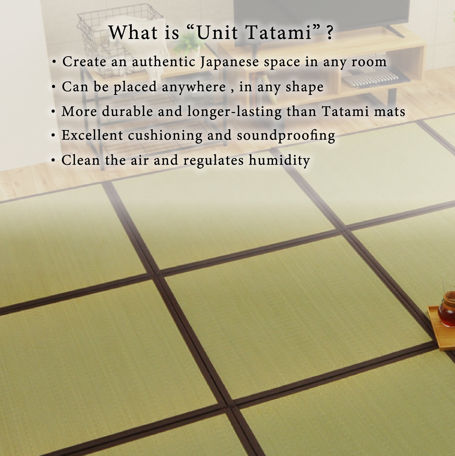 Unit Tatami Mat Japanese Rush Grass, Fluffy Area Rug Goza Igusa ...