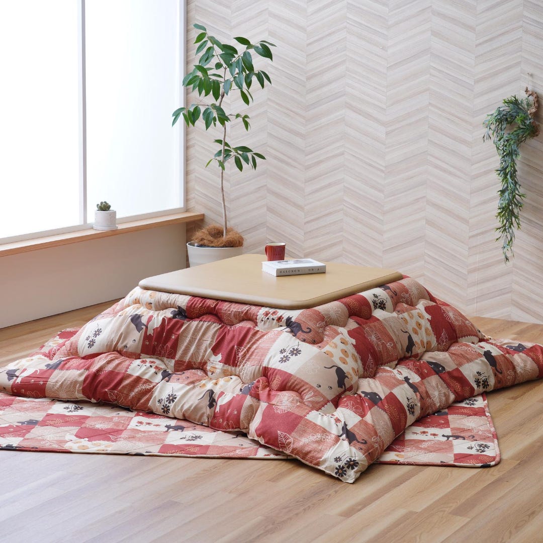 Kotatsu Futon & Mat Set Fluffy Premium Cotton Blanket Table Square ...