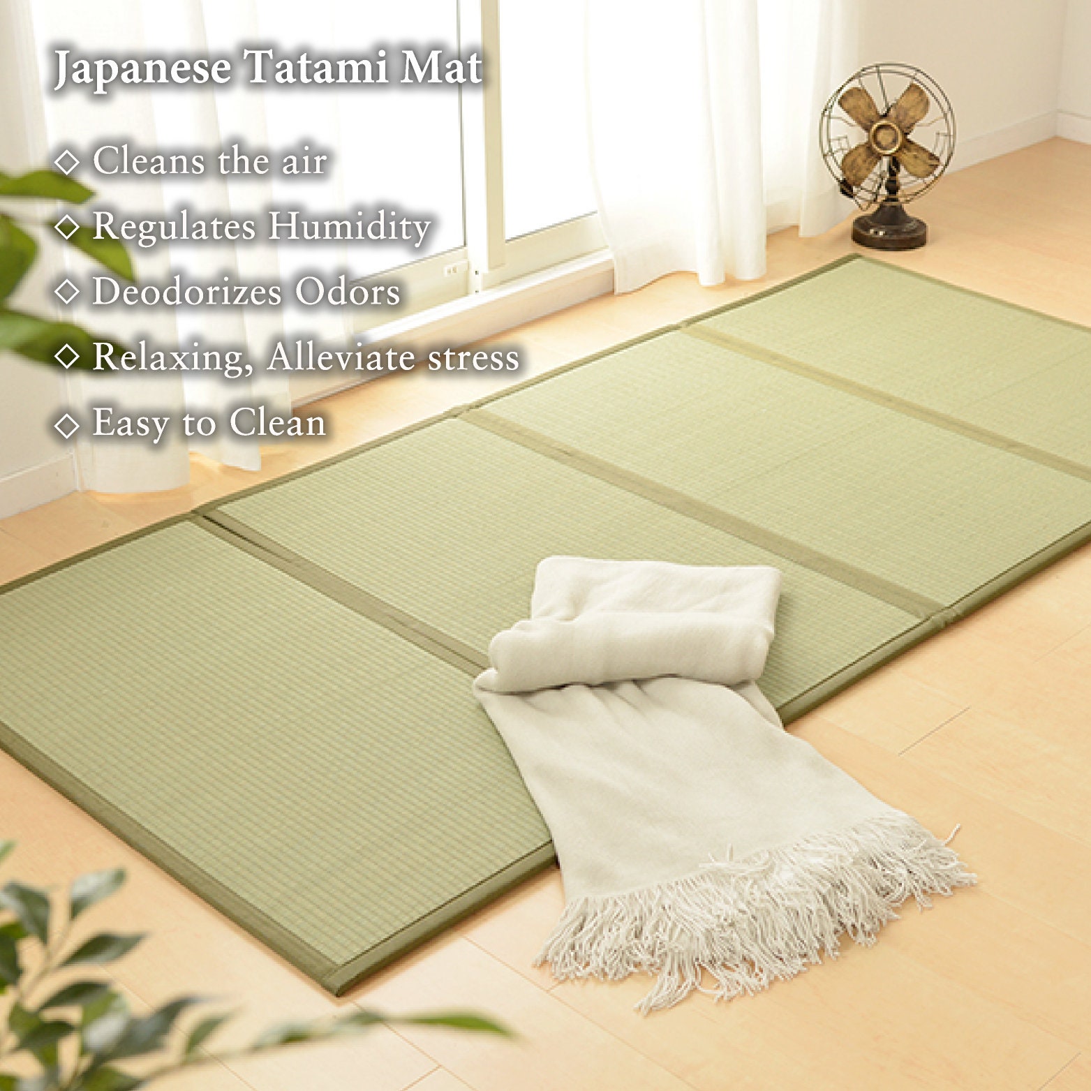 Tatami Mat 100% Japanese Rush Grass, 140200cm Foldable Nap Mat Green ...