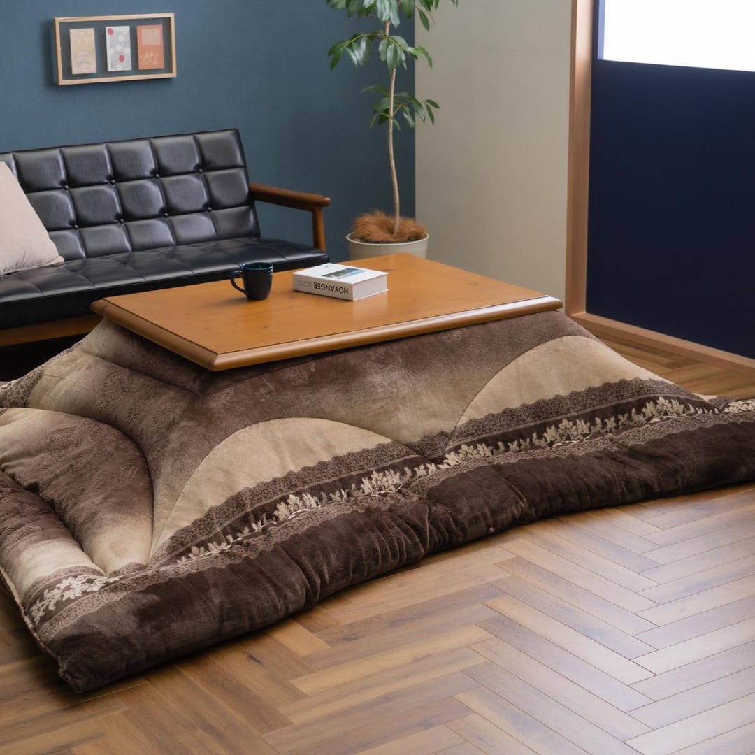 Kotatsu Futon Japanese Comforter Fluffy Brown Premium Cotton Flannel ...