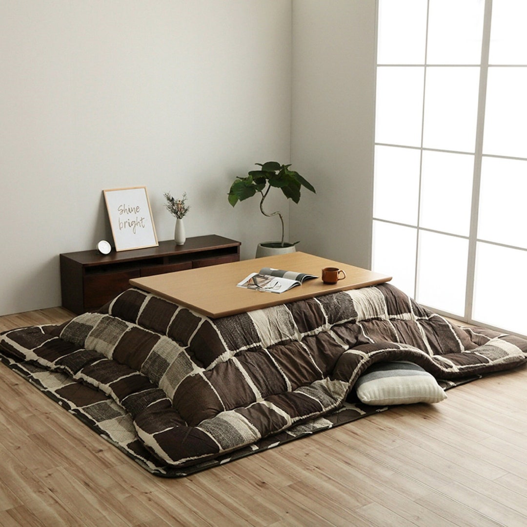 Kotatsu Futon & Mat Set Fluffy Premium Cotton Blanket Table Square ...
