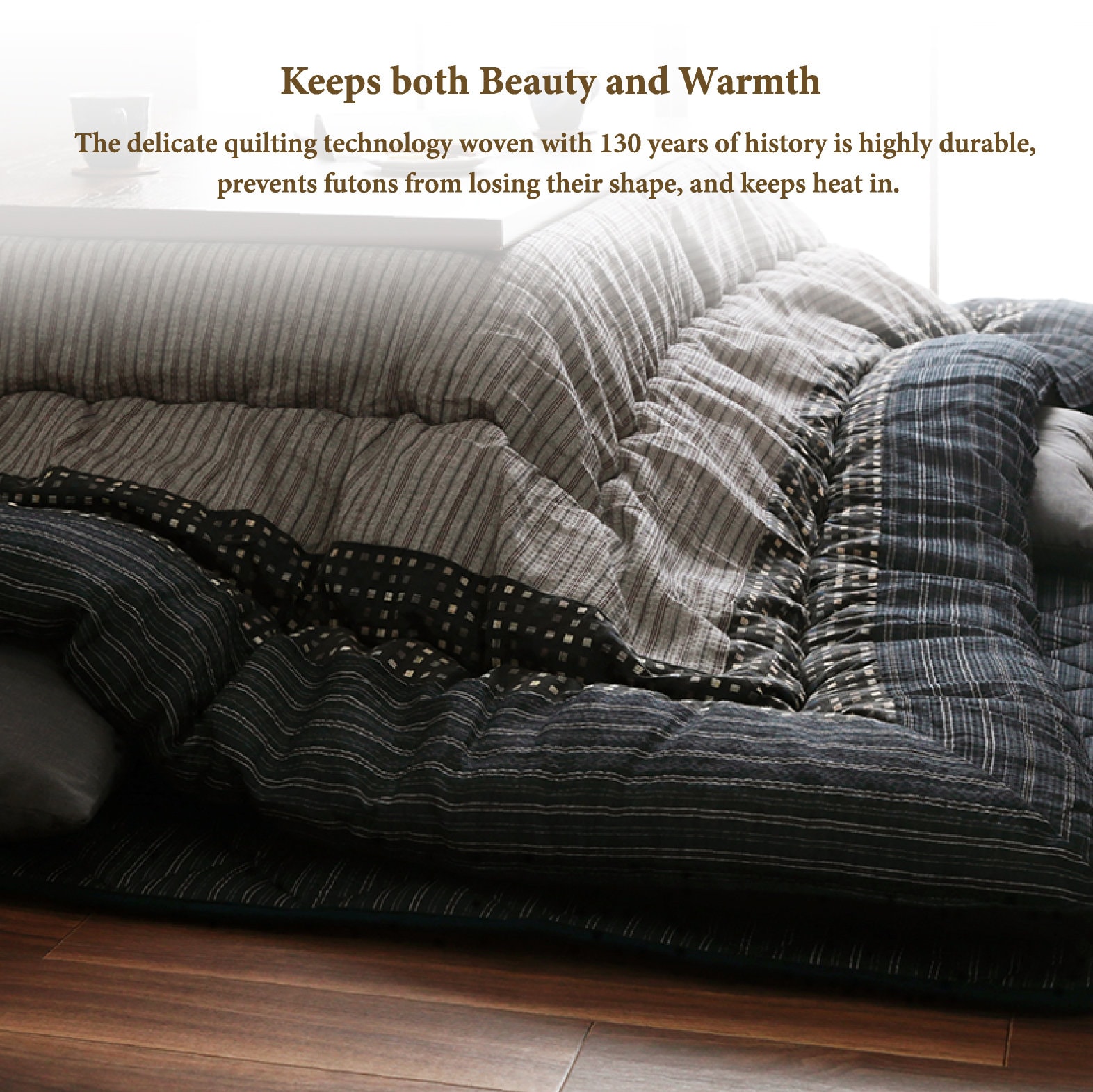 Kotatsu Futon & Mat Set Fluffy Premium Cotton Blanket Table Square ...